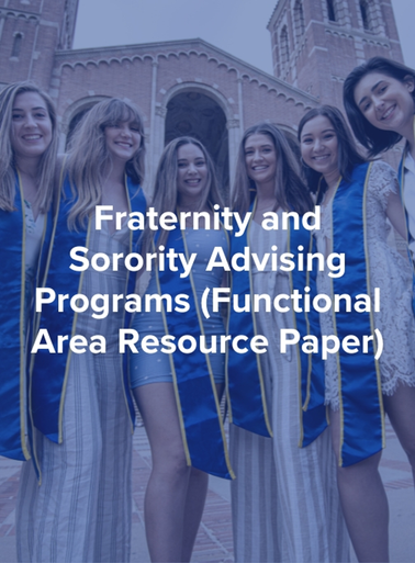 Fraternity and Sorority Advising Programs Functional Area Resource Paper
