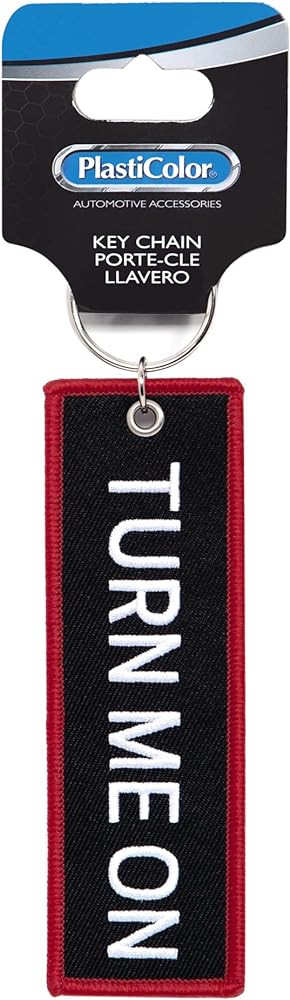 Turn Me On Embroidered Key Chain