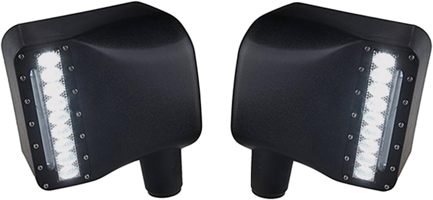 Xprite Clear Lens LED Side Mirror with White Spot Lights and Amber Turn ...