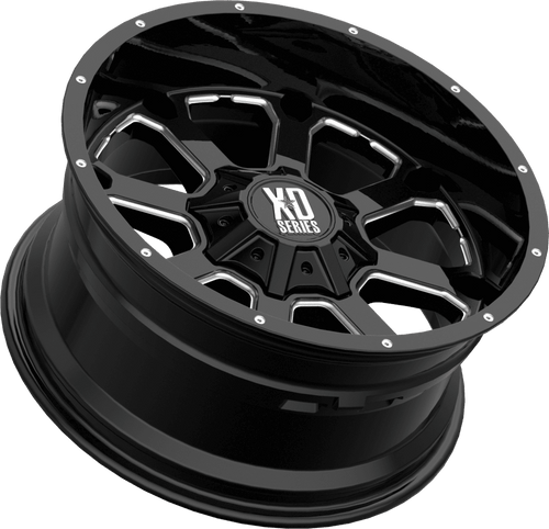KMC XD 825 Gloss Black Milled Buck Wheel for 2007-2025 Wrangler JK/JL and 2020-2025 Gladiator JT ...