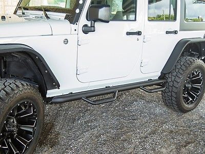 Smittybilt Black Textured Wheel to Wheel Nerf Steps w/Cleated Steps for ...