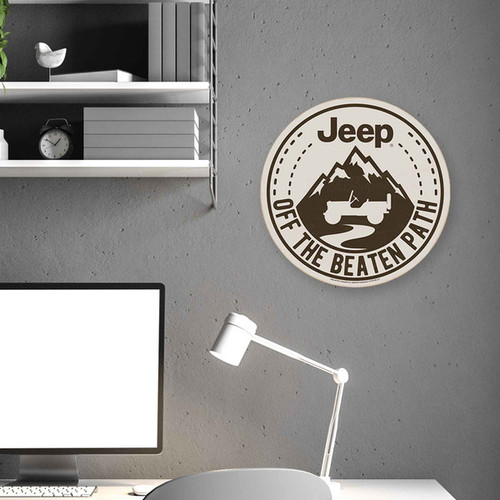 Jeep Off The Beaten Path Round Wood Wall Decor