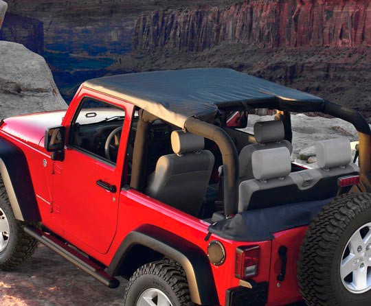 Mopar Mesh Sun Bonnet Soft Top for 2018-2023 Wrangler JL - JustForJeeps.com