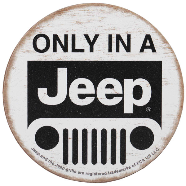 Only In A Jeep Grille Wood Magnet