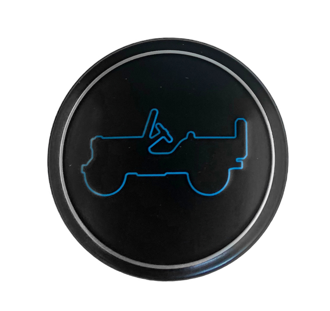 Black Center Cap with Blue Jeep Outline for the 2018-2024 Wrangler JL ...
