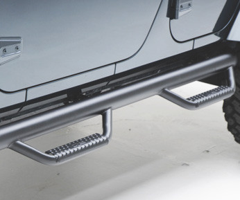 Smittybilt Black Textured Wheel to Wheel Nerf Steps w/Cleated Steps for ...
