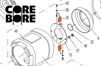 Core Bore DK12/DK13/DK16 Carbon Brush Set 2700663.2