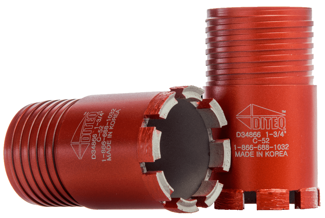 C-52 Threaded Core Bit - Diamond Crown D34861_ Diteq