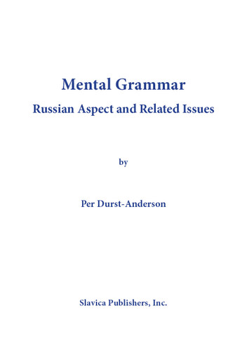 Mental Grammar - Slavica Publishers