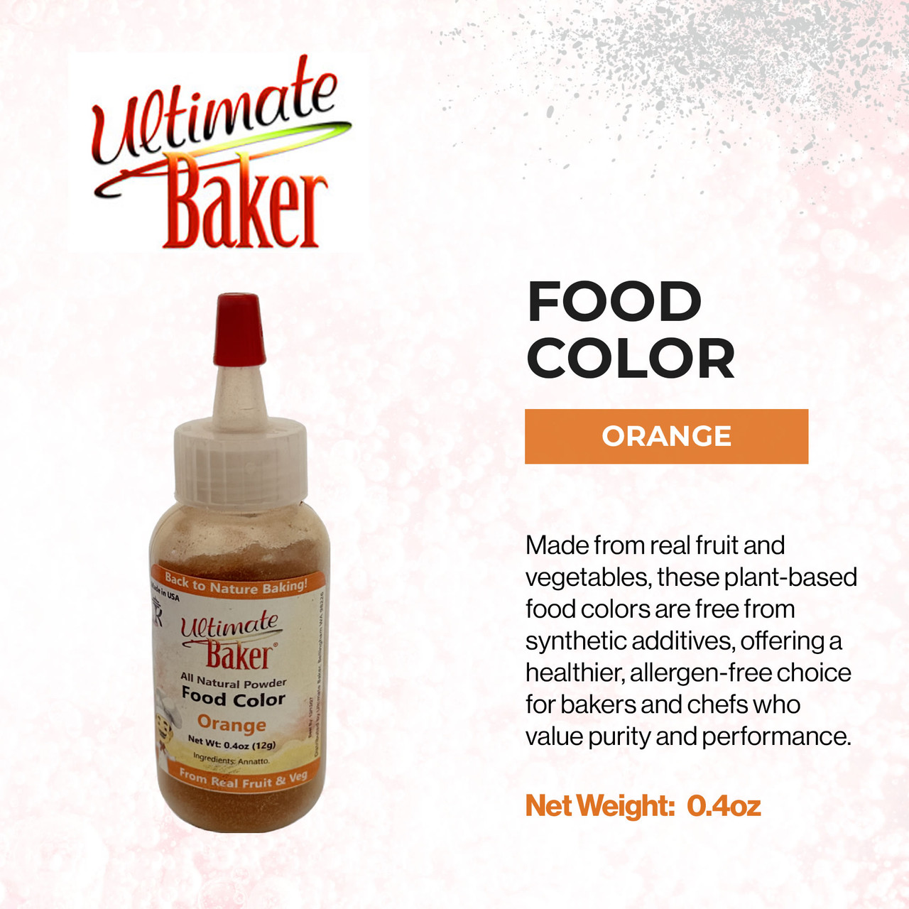 Natural Edible Orange Food Color - All-Natural Color for Cakes & Baking ...