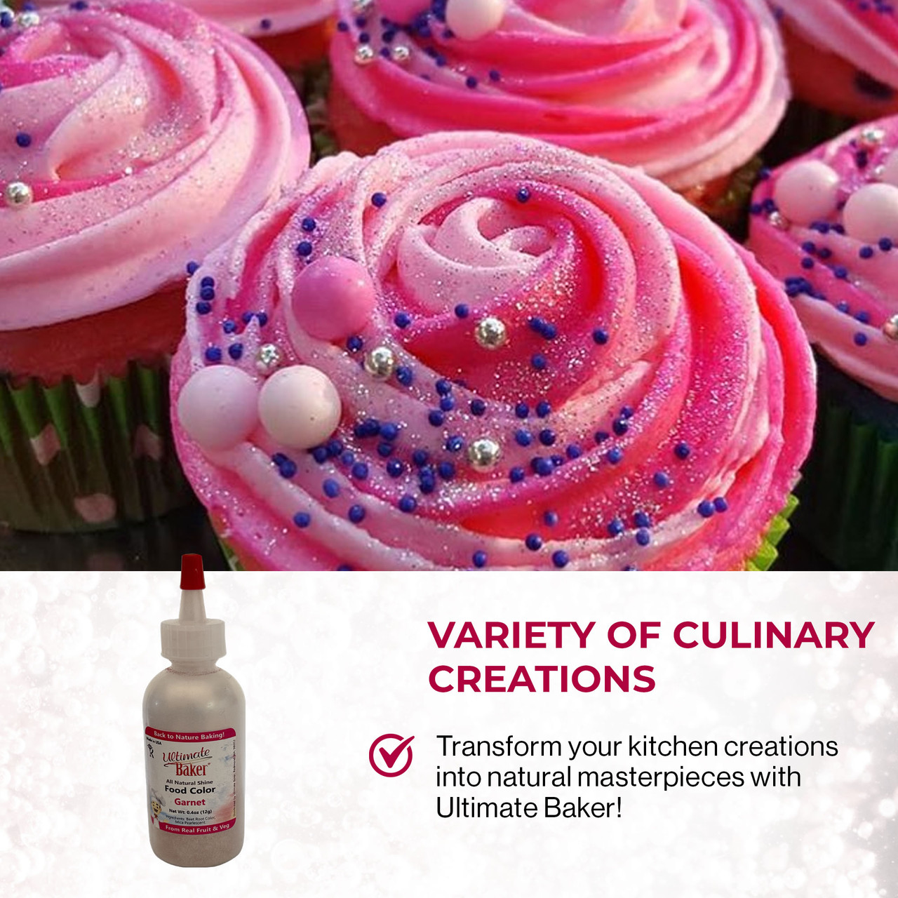 Natural Garnet Food Color Shine by Ultimate Baker – All-Natural Edible ...