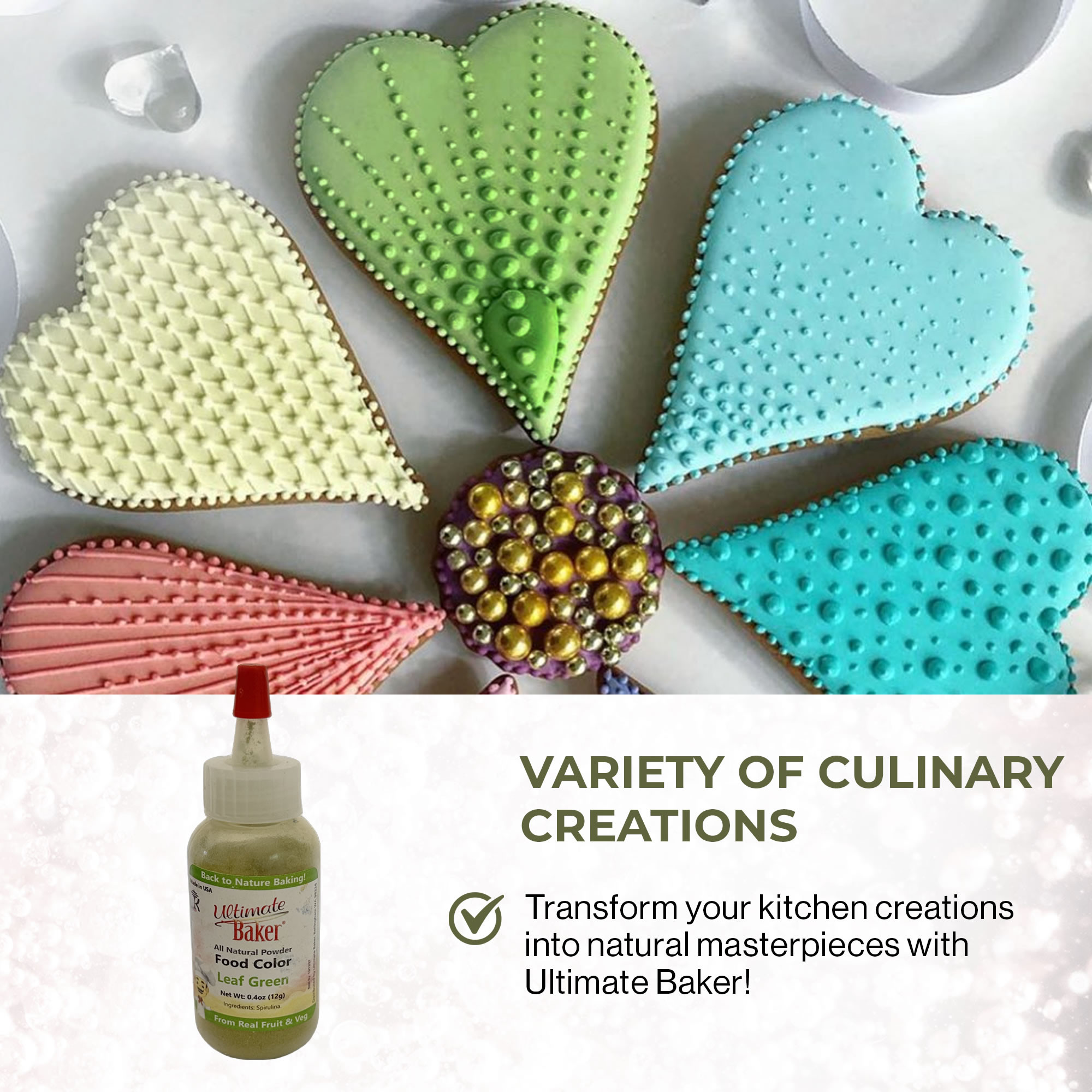 Natural Edible Leaf Green Food Color - All-Natural Color for Cakes ...