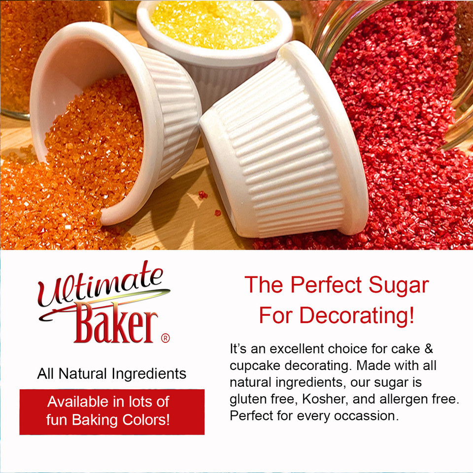 Ultimate Baker Natural Sanding Sugar (Med. Crystals) Holly Green (1x8oz ...