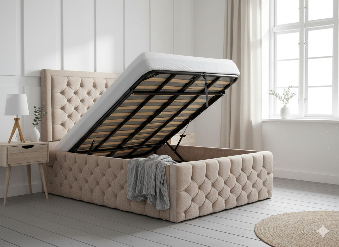 Amari Gas Lift Ottoman: Stylish Storage Solution