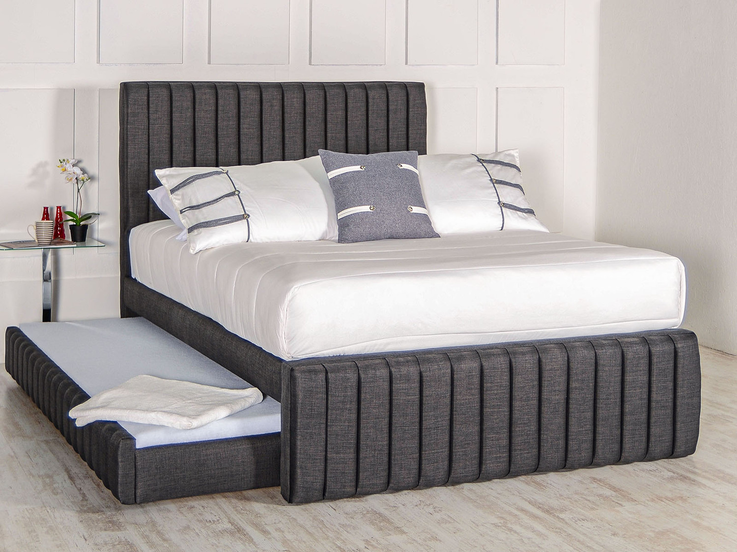 Full size bed frame with trundle store