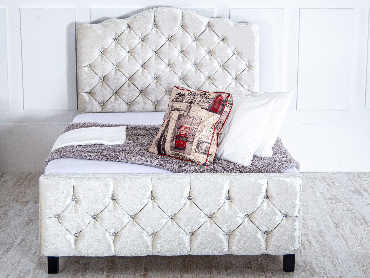Esupasaver Valery Upholstered Bed Frame where modern design meets comfort. Enjoy a chic aesthetic and sturdy support for your perfect sanctuary