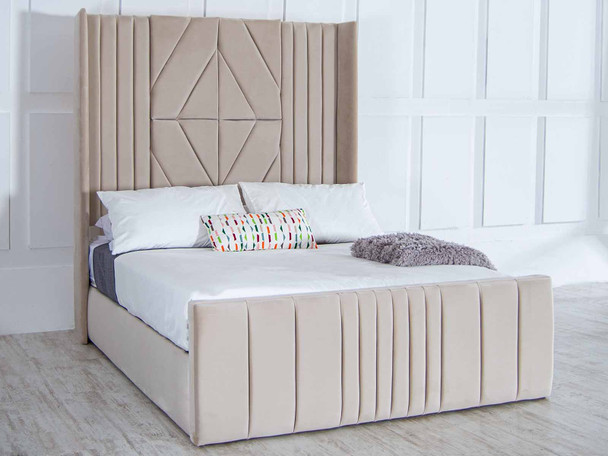 Esupasaver Genesis Gas Lift Ottoman Storage Wing Bed 2 Metre High Headboard