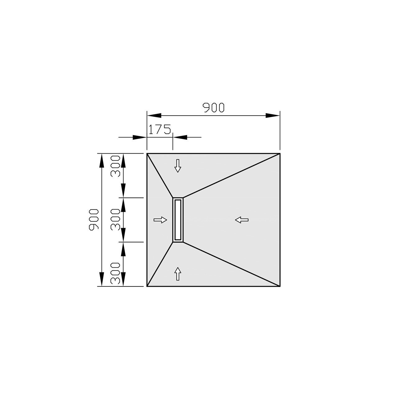Jackoboard Aqua Line Easy - 900x900x30mm Linear End Drain