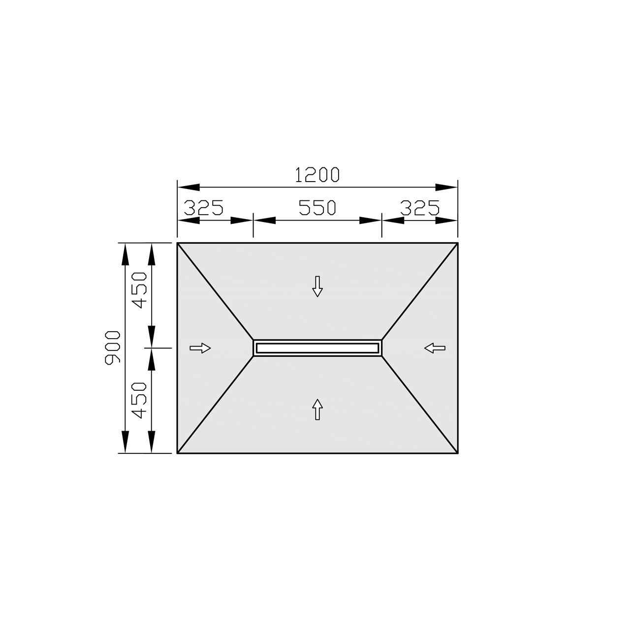 Jackoboard Aqua Line Easy - 1200x900x30mm Linear Centre Drain