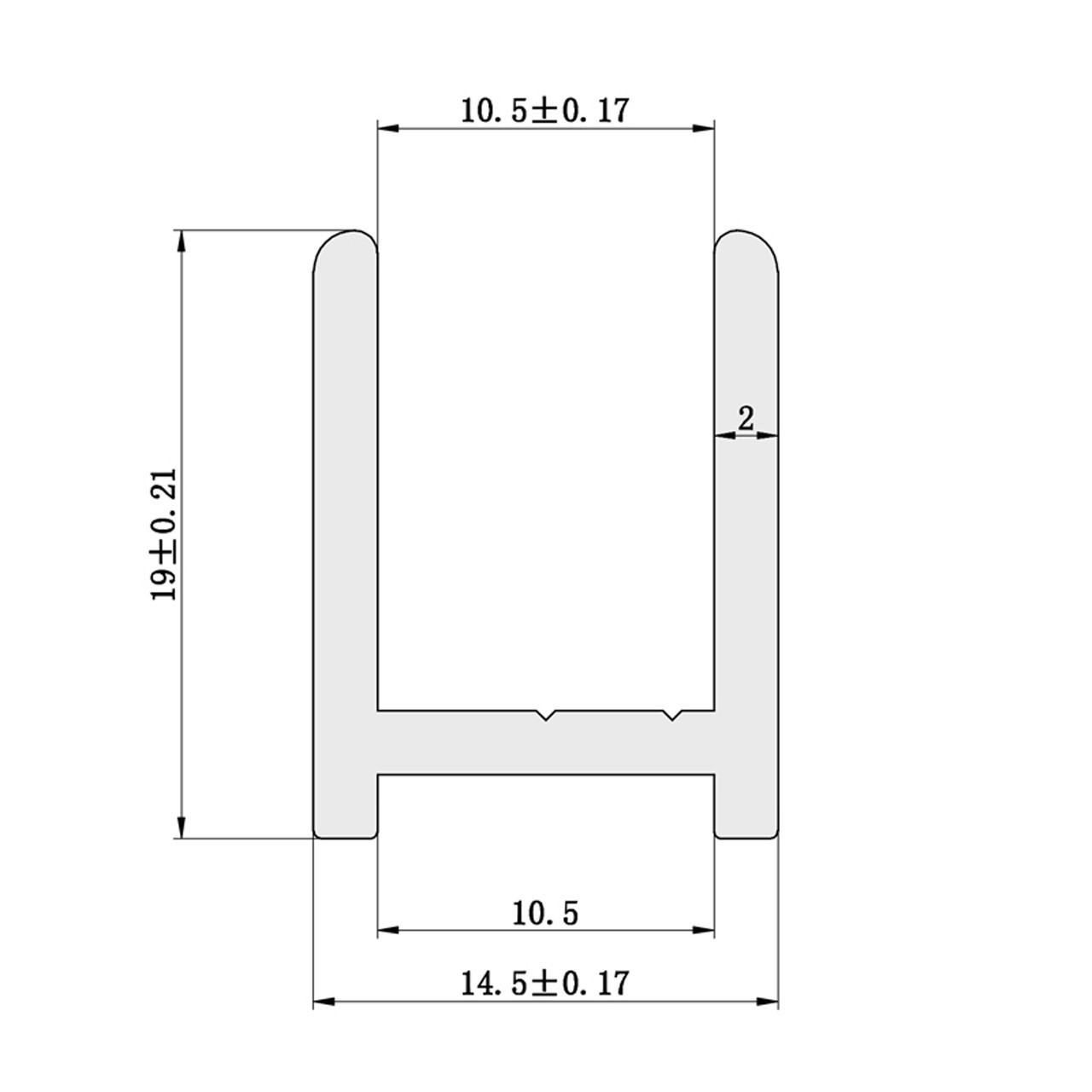 AquaFix Surface Channel for 10mm Glass Screens - Brushed Nickel 1200mm
