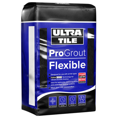 Ultra Tile Pro Grout Flexible - Walls & Floors - 1 to 20mm - BLACK - 3 Kg