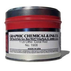 Coral Red Lithographic Ink 1908C
