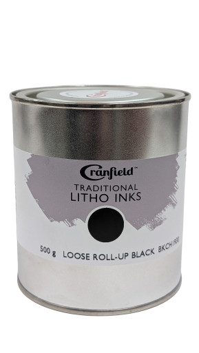 Cranfield Traditional Lithographic Ink Loose Roll-Up Black 500 gm tin
