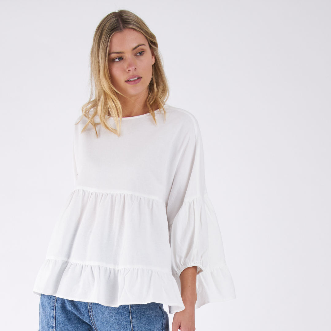 SASS TOPS | SASS ALICE TOP - WHITE | 100% COTTON WHITE TOP | SHOP NOW ...