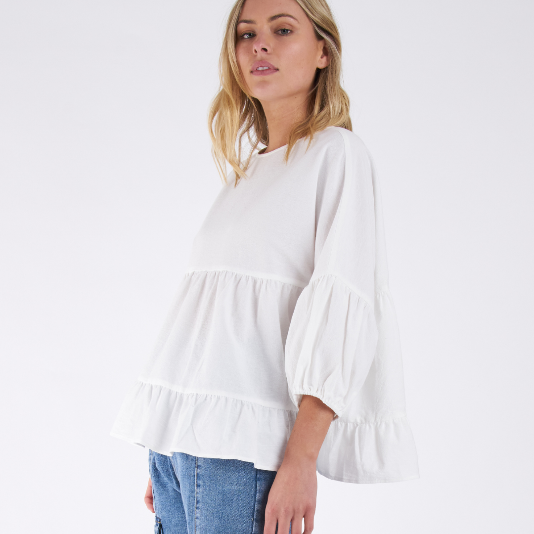 SASS TOPS | SASS ALICE TOP - WHITE | 100% COTTON WHITE TOP | SHOP NOW ...