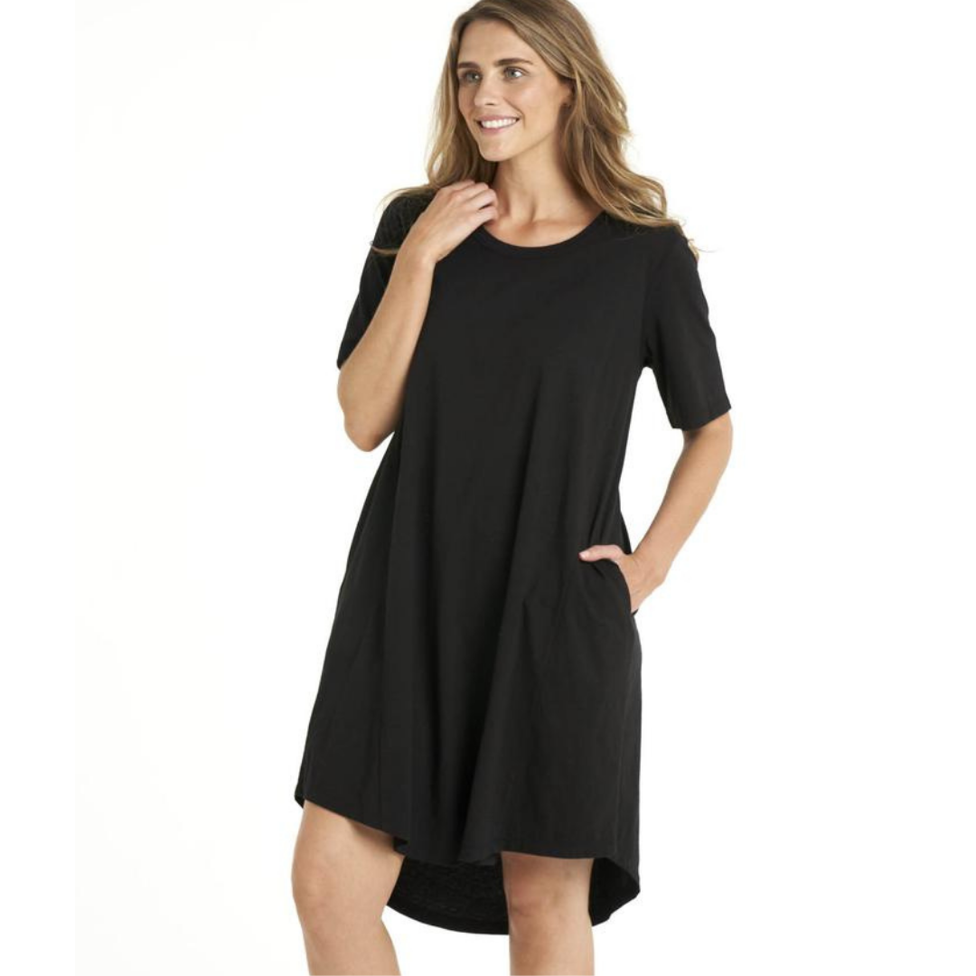 BETTY BASIC DRESSES | NYREE DRESS - BLACK | COTTON EVERYDAY DRESS ...