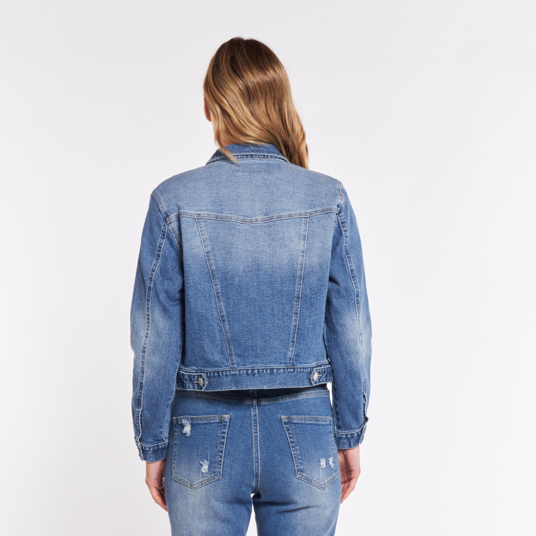 SASS CLOTHING DENIM | SASS CLOTHING DARCY CROPPED DENIM JACKET - WORN ...