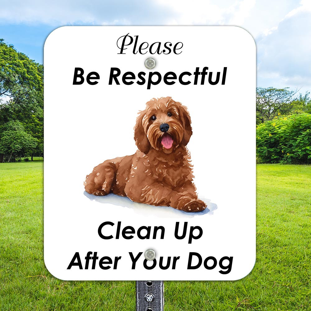 10" x 12" Aluminum Be Respectful Clean Up After Dog