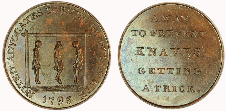 Peter Kempson, copper halfpenny, 1796 (D&H Middlesex 837) - Gary Groll