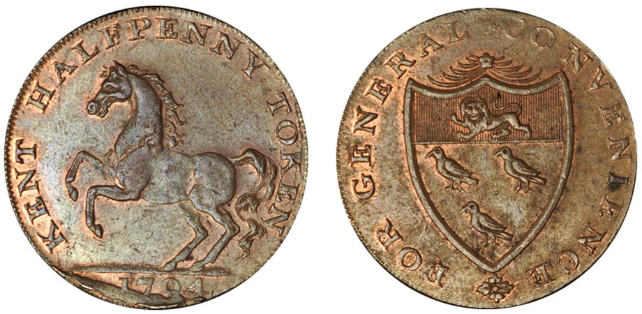 William Fuggle, Copper Halfpenny, 1794 ( D&H Kent 28b) - Gary Groll