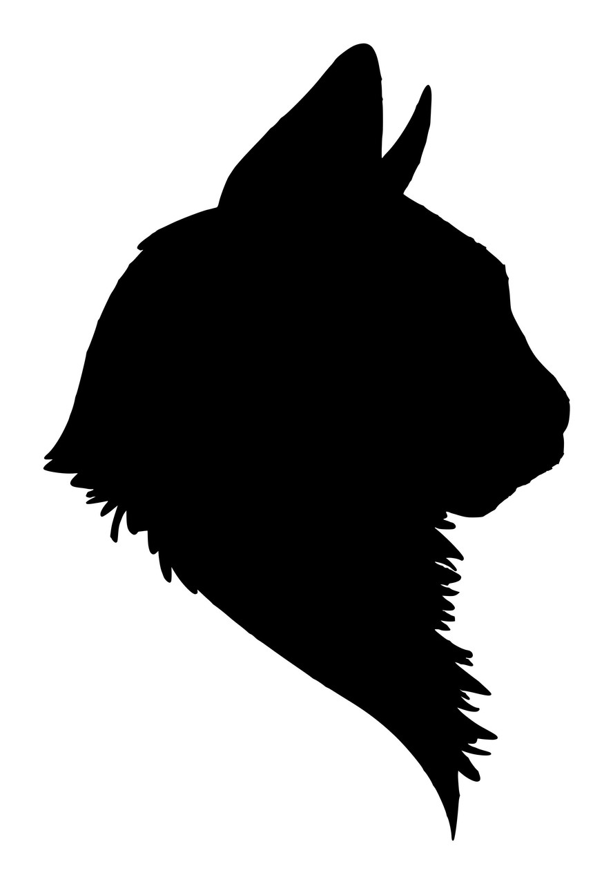 Cat Head Vinyl Decal Sticker - Profile Silhouette Feline Kitten Pet ...