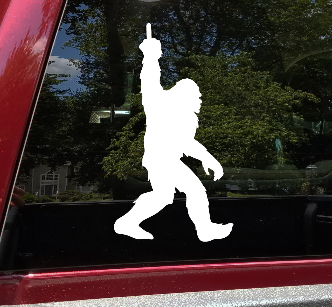 Bigfoot waving Middle Finger Vinyl Decal - Sasquatch PNW - Die Cut Sticker
