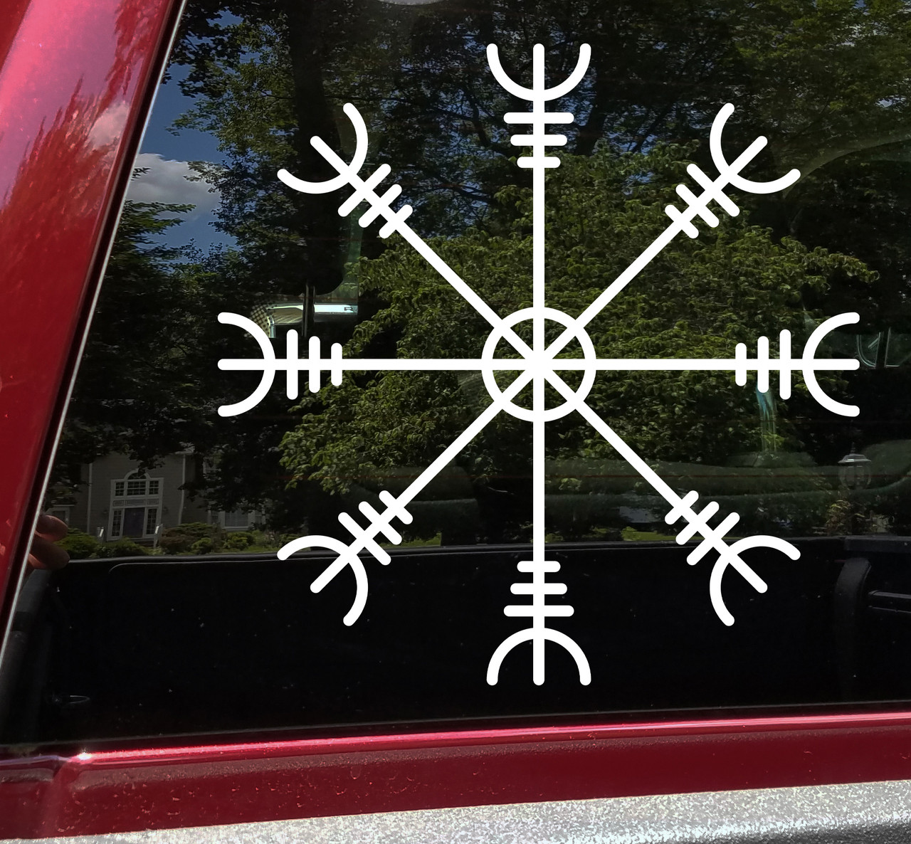 Helm of Awe Vinyl Decal V7 - Terror Viking Norse Icelandic Aegishjalmr ...