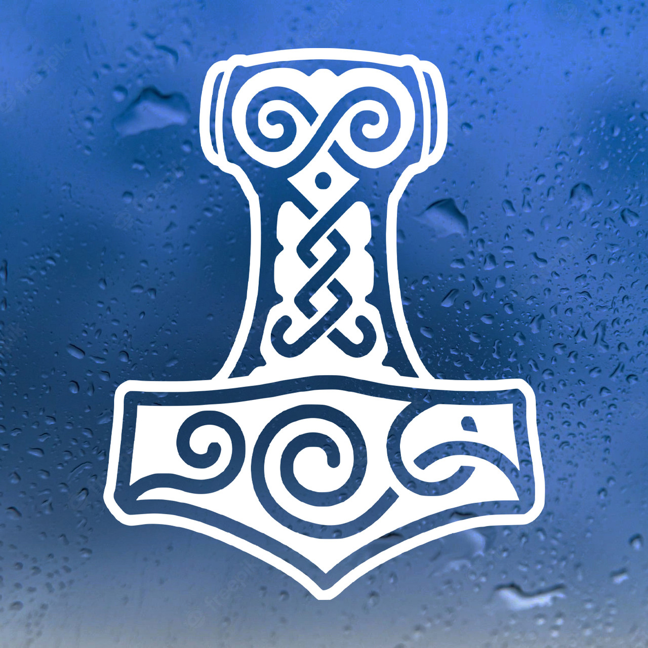 Mjolnir Vinyl Decal V4 - Viking Hammer Norse Mythology - Die Cut ...