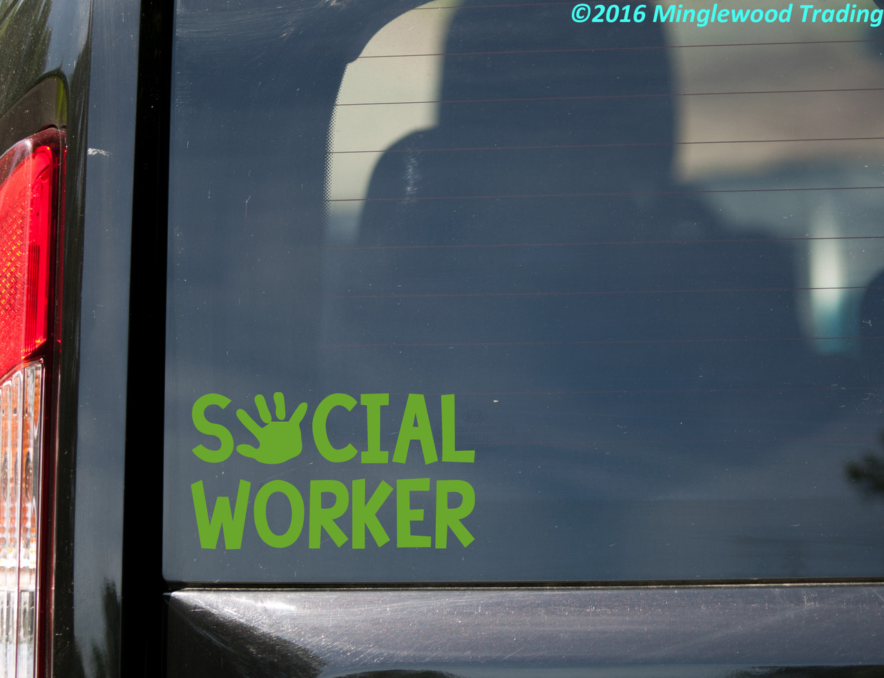 SOCIAL WORKER 6" x 3.5" Vinyl Decal Sticker - Family Children LCSW Kids ...