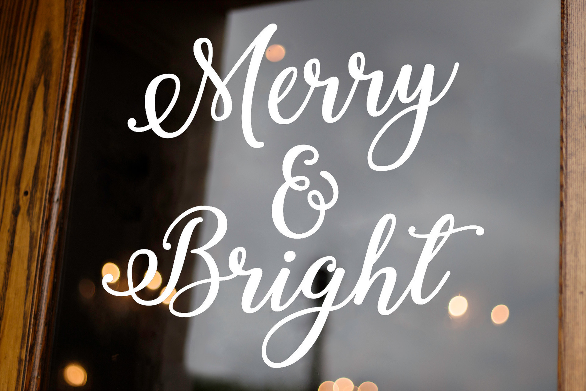 Merry & Bright Vinyl Decal V2 - Christmas Holidays Winter - Die Cut Sticker