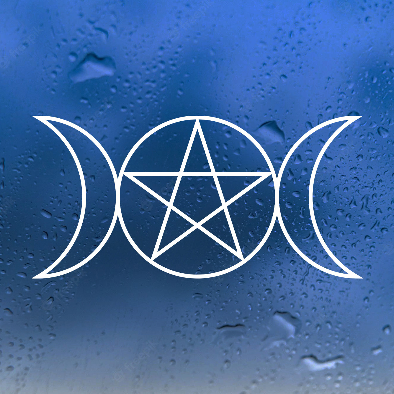 Triple Moon Goddess Symbol Vinyl Decal V2 - Wicca Pentacle - Die Cut ...