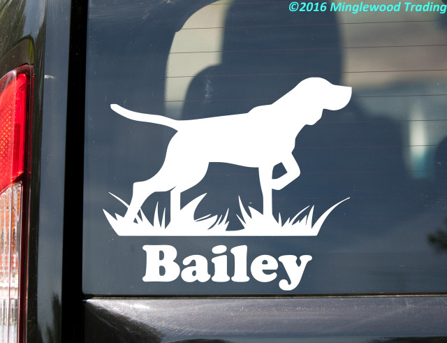 Bird Dog vinyl decal sticker w/Personalized Name 5.5" x 4.5" German ...