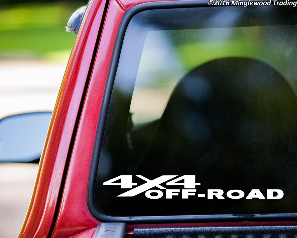 pair 4X4 OFF ROAD Vinyl Stickers-V3- 4 by 4 4 x 4 Truck 4 Wheel Drive ...