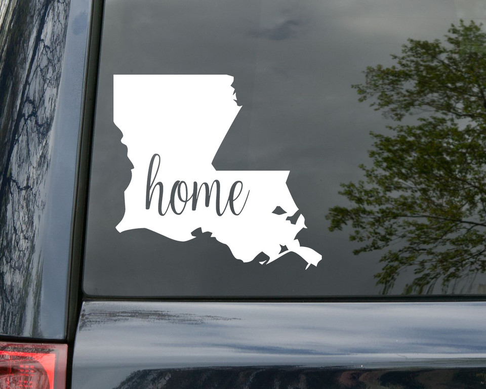 Louisiana State Vinyl Decal - Home LA New Orleans - Die Cut Sticker ...