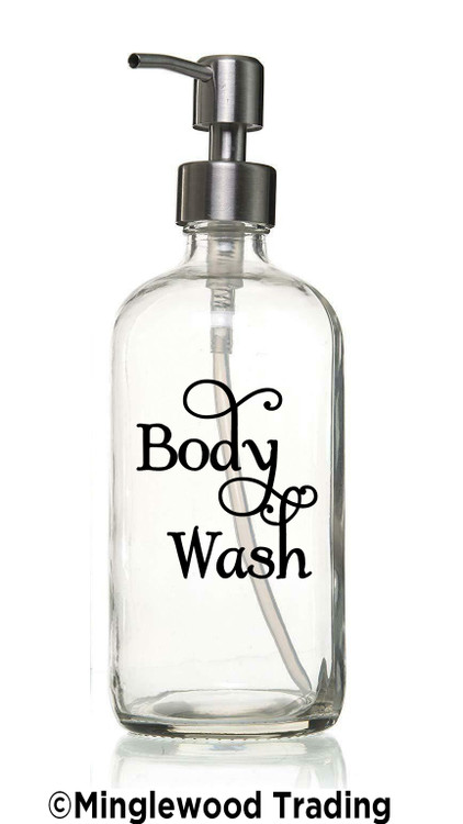 BODY WASH Vinyl Sticker - Bathroom Label - Shower Bath - Die Cut Decal ...