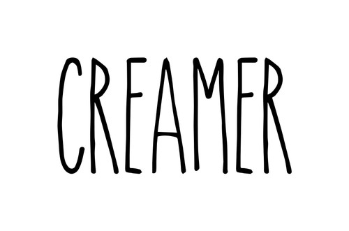 Creamer Vinyl Sticker - Farmhouse Skinny Font Rae Dunn Inspired ...