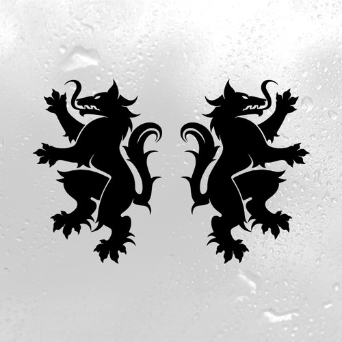 Heraldic Wolf Vinyl Decal V1 - Coat of Arms Heraldry Charge - Die Cut ...