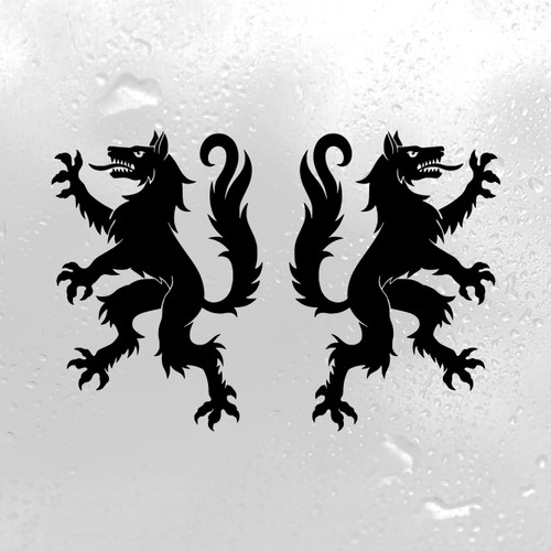 Heraldic Wolf Vinyl Decal V2 - Coat of Arms Heraldry Charge - Die Cut ...