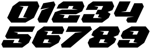Racing Numbers Sheet V6 – 20 Vinyl Decals for Motocross, MX, Dirt Bikes