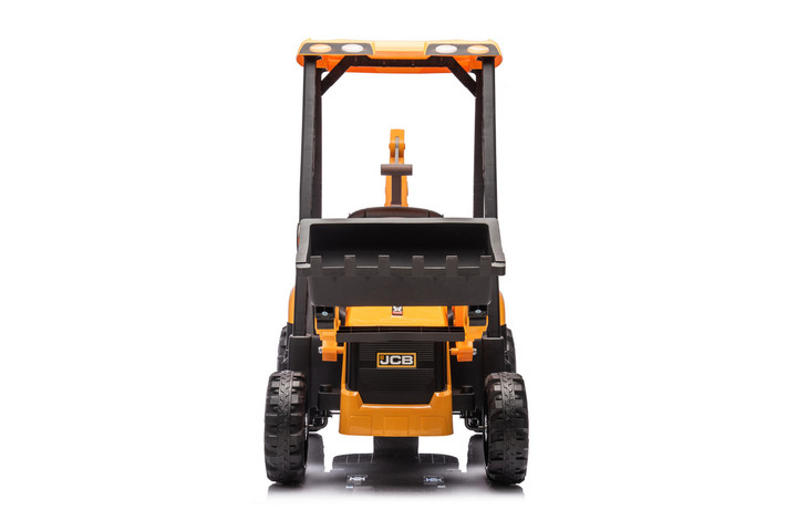 JCB Yellow 12V Electric Ride On Tractor with Loader and Backhoe